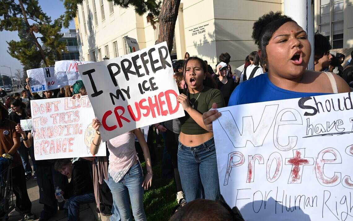 Hundreds of Fresno high school students protest ICE in walkouts ...